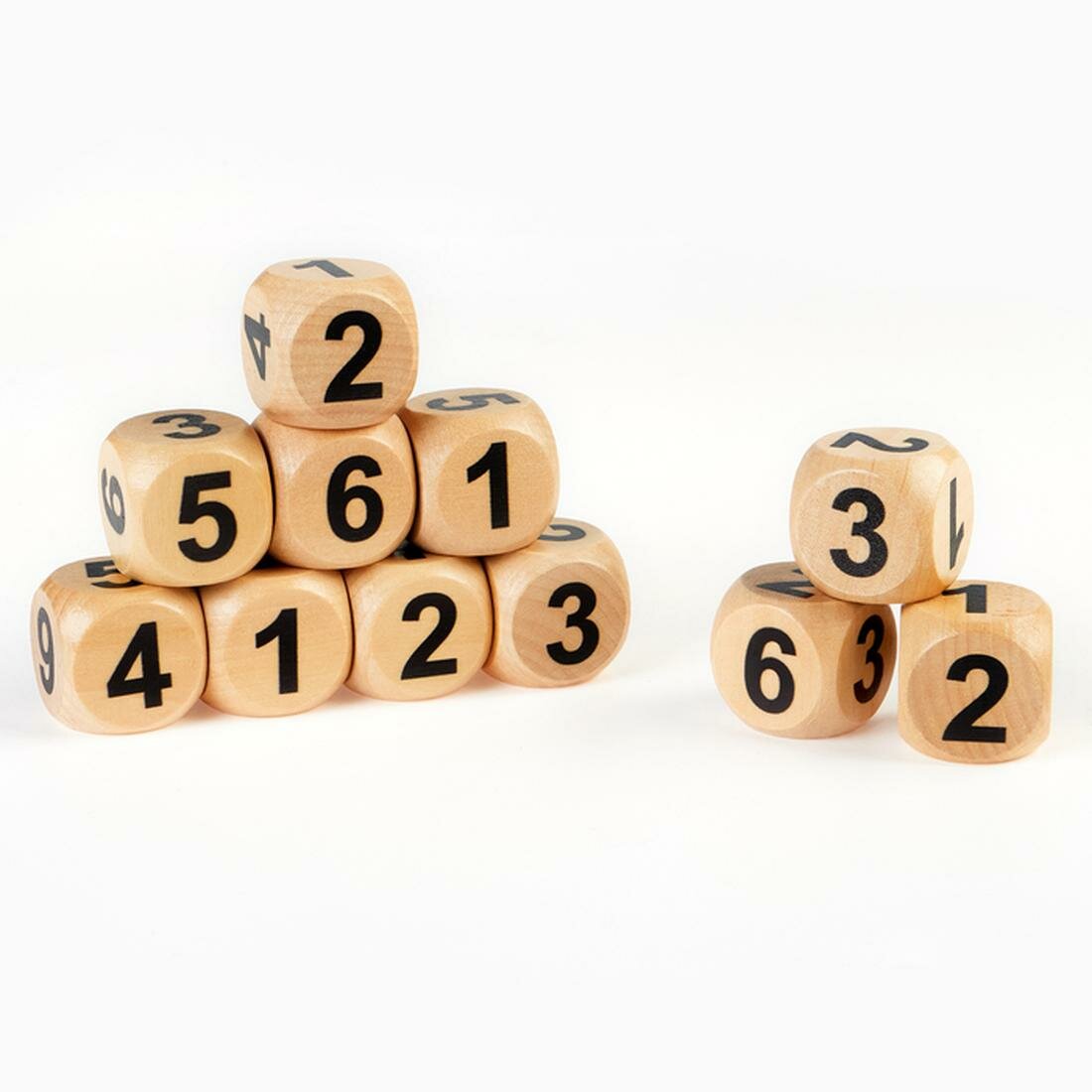 Кости игральные ЛАС играс деревянные кубики, набор 30 шт, 3 х 3 см, с цифрами