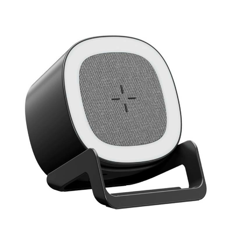 Блютуз беспроводная колонка база с rgb подсветкой и сенсорным переключателем для офиса и подарка черная