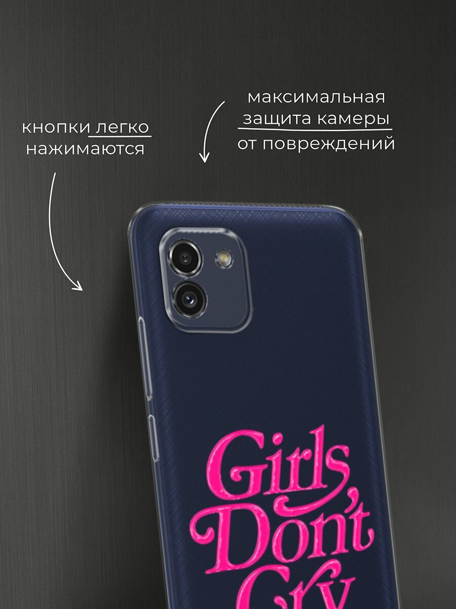 Чехол на Samsung Galaxy A03 / Самсунг Галакси А03 с принтом "Девочка не плачь" — фото 1