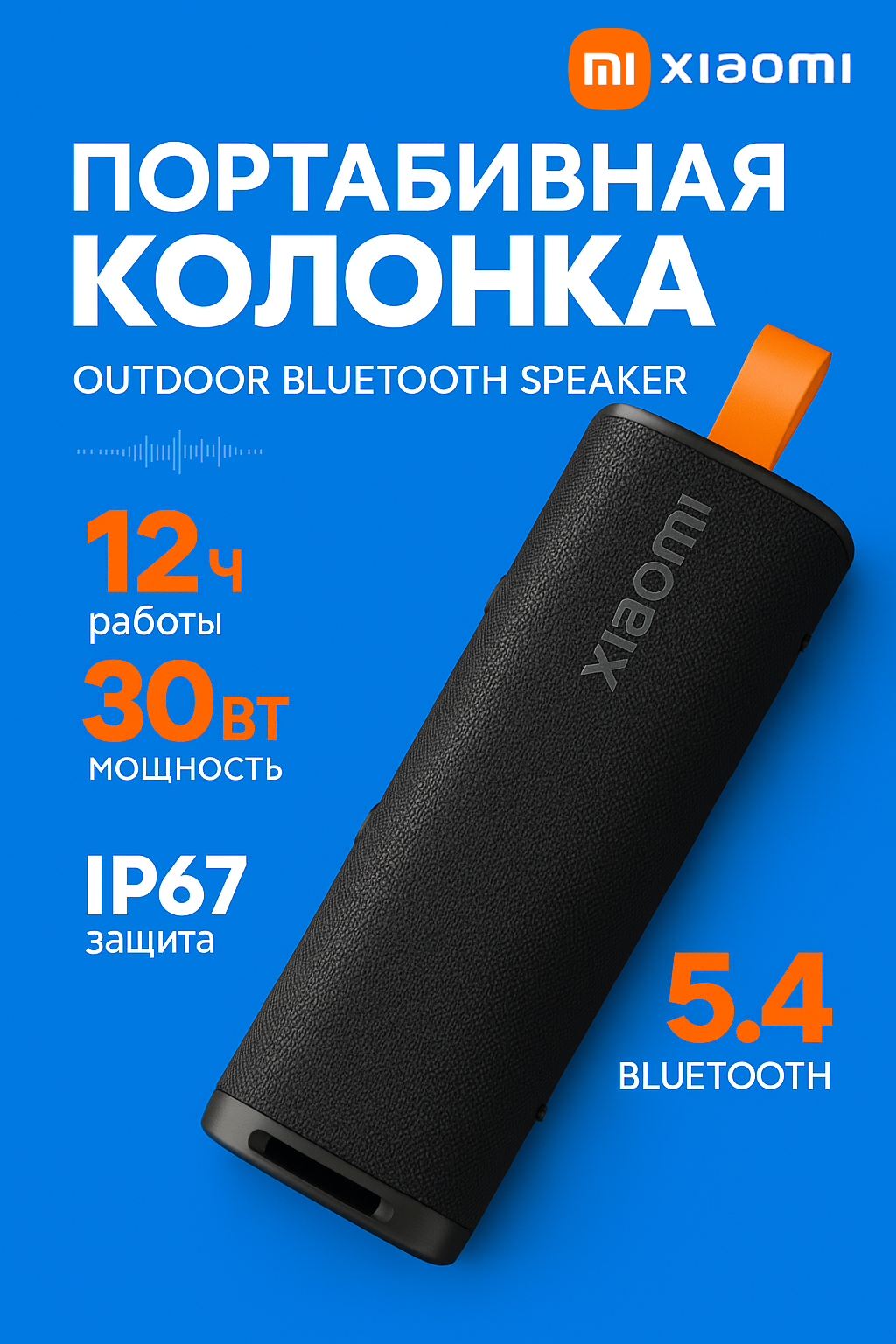 Колонка портативная Xiaomi Sound Outdoor S29D 30W MDZ-38-DB, Black (Global)