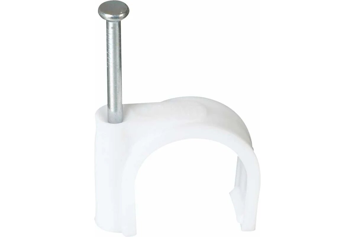 HLT скоба 10 мм круглая пластиковая белая 50 шт упаковка 10 шт/уп 084-07-410