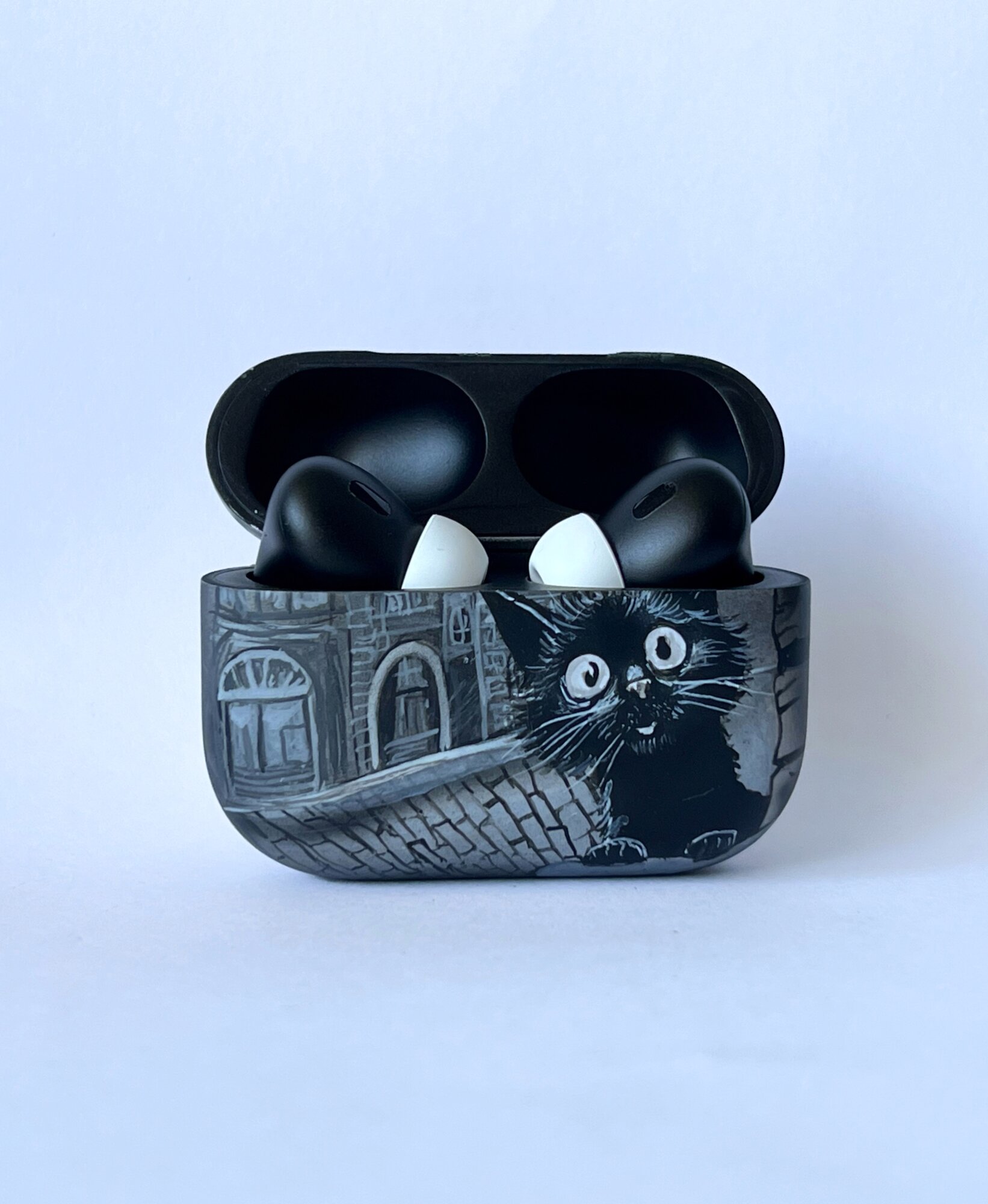 Наушники AirPods Pro 3 (ANC, MagSafe, 2025) "Custom black Cat"