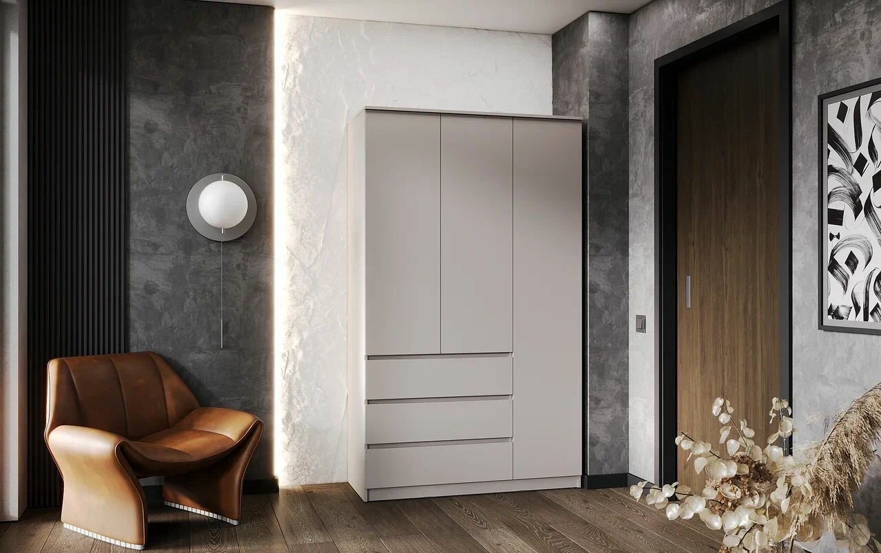 Шкаф 3-х ств. Челси 120 см. Кашемир.