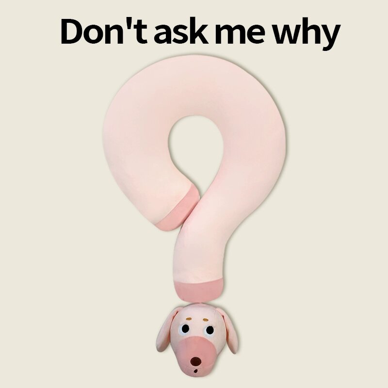 Милая подушка для таксы, U-образная подушка, подушка для шеи с вопросительным знаком, мягкая игрушка, забавная кукла,