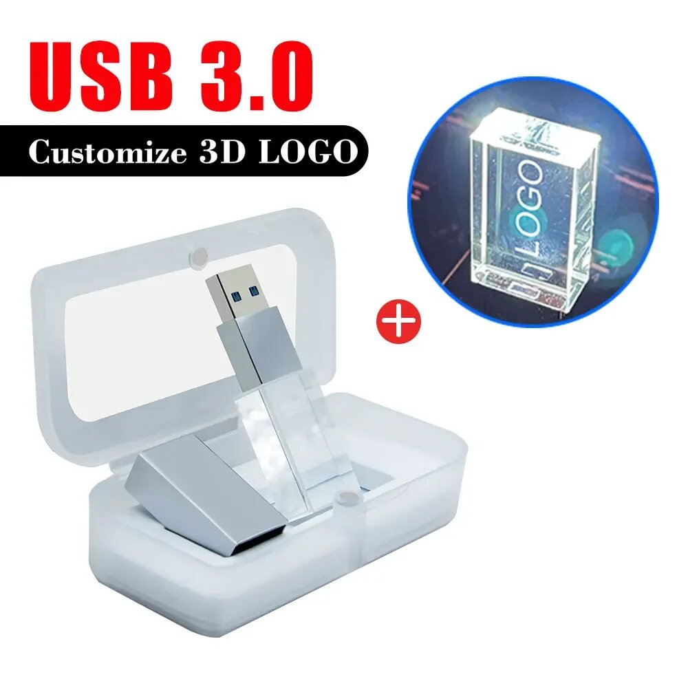 USB 3.0 флешка 64 ГБ, серебристая с белой вставкой