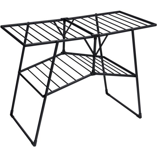 Сушилка для белья Laima напольная раскладная, 4 зоны, 2 уровня, 22 метра, HOME QUATRO BLACK, 700475