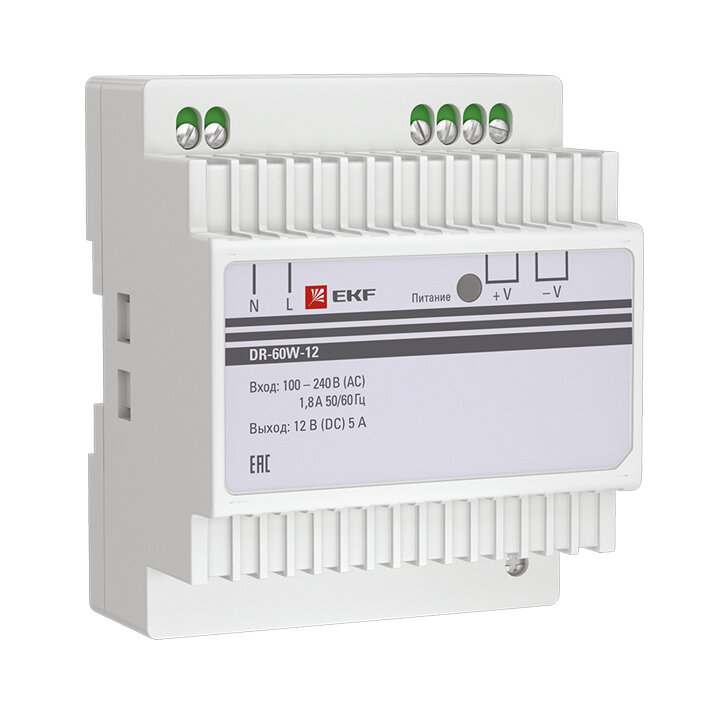 Блок питания EKF 12 В, DR-60W-12, IP20, PROxima