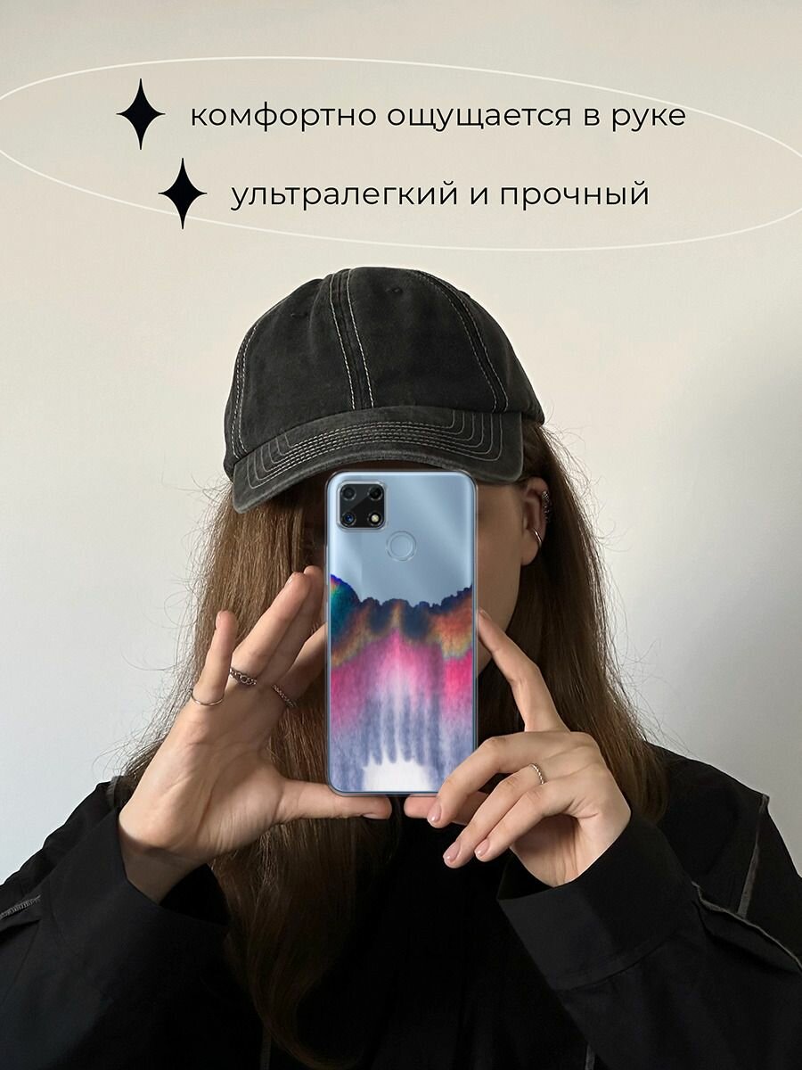 Чехол на Realme C25/C25s / Реалми С25/C25s с принтом Акварельная абстракция, прозрачный — фото 1