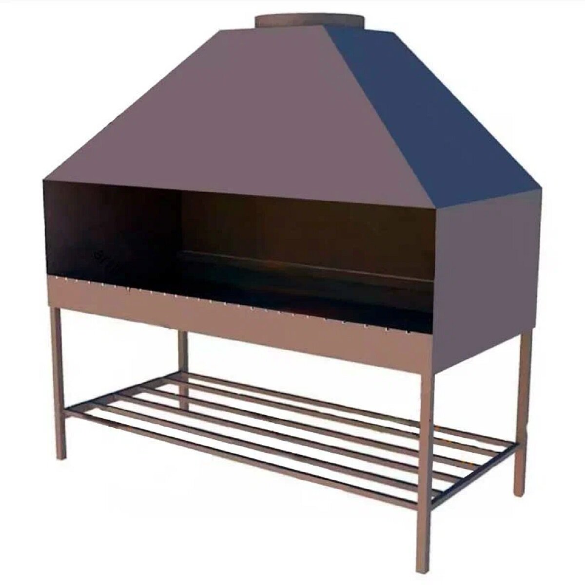 Профессиональный мангал Шеф-1400, цельносварной каркас, 140 x 45 x 190 см