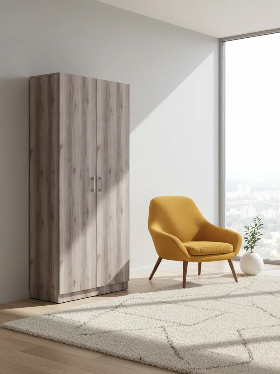 Шкаф FRESTER деревянный распашной для одежды с полками, от производителя