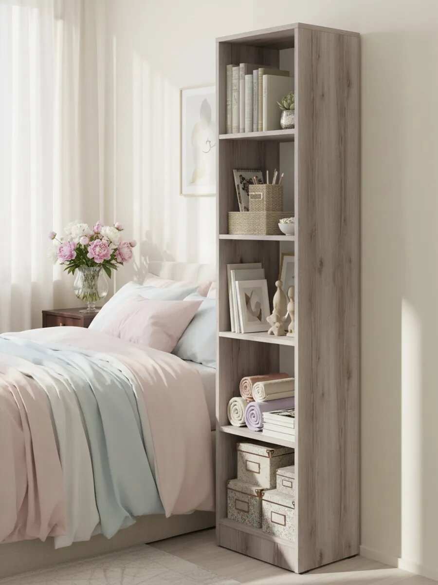 Деревянный шкаф пенал FRESTER распашной с полками для одежды, от производителя