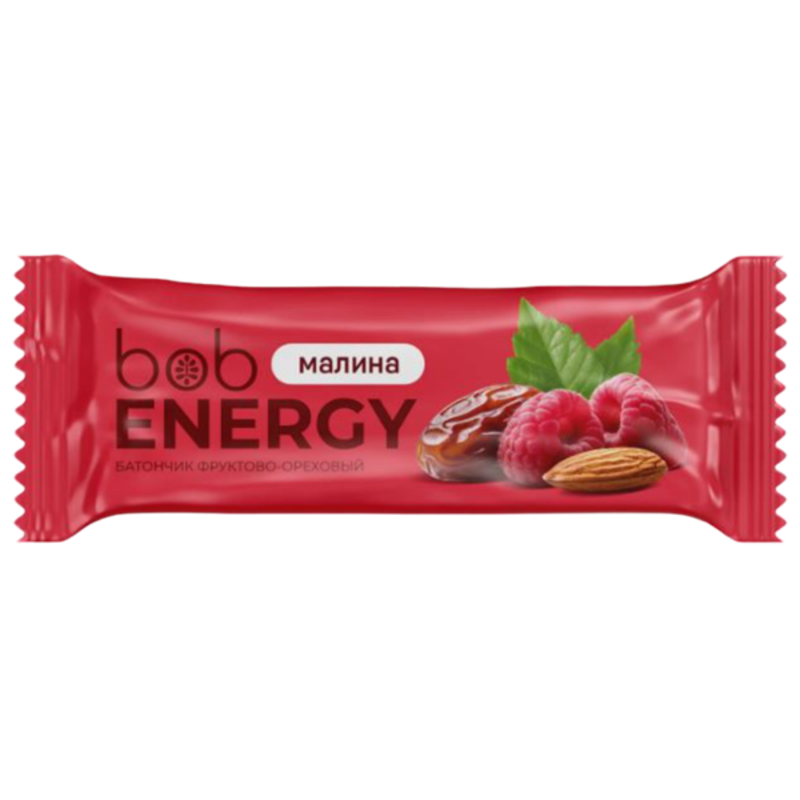 Фруктово-ореховый батончик ENERGY веганский "Малина" bob 40 г