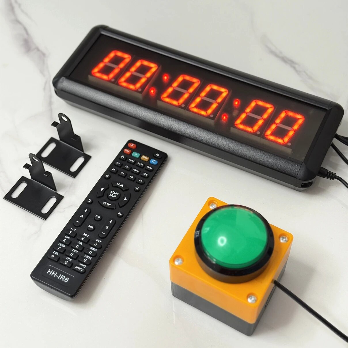 Настенный LED секундомер с кнопками 6CM small button