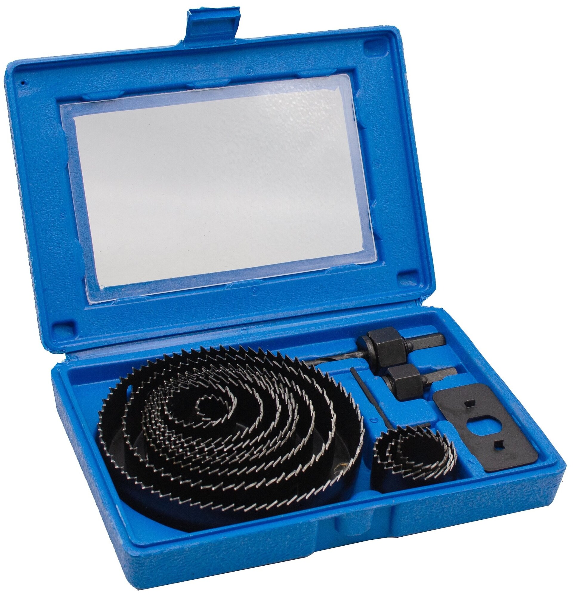 Набор коронок по дереву Практика 12+2 адаптера для комплексных столярных и монтажных работ