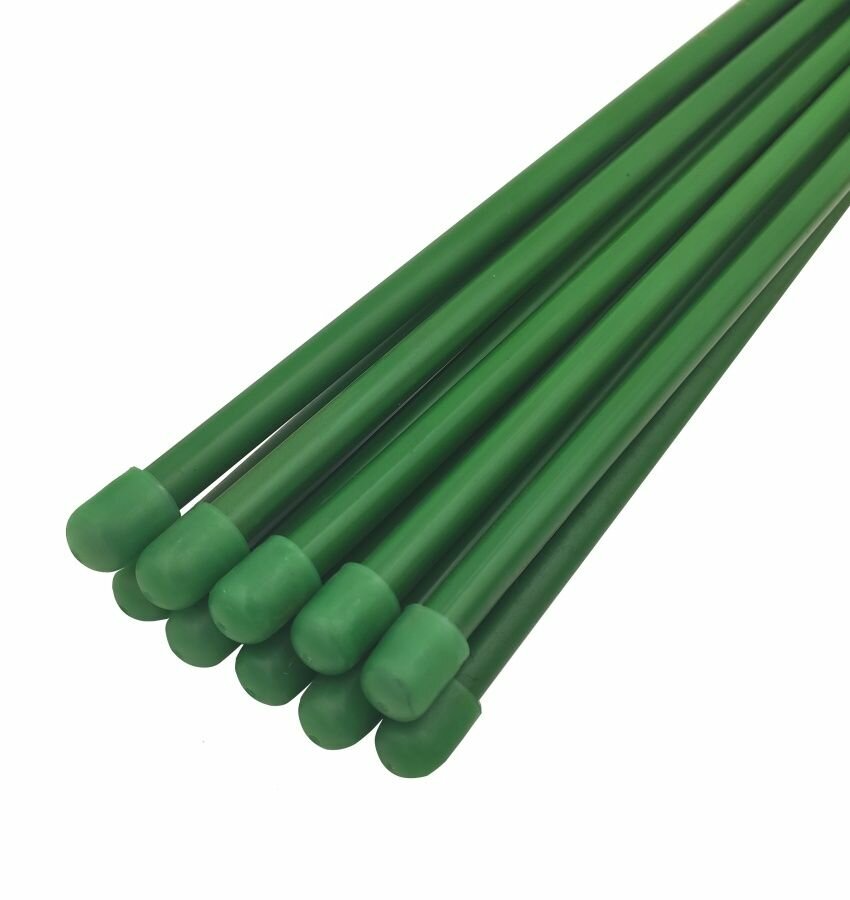 Прямая опора в наборе 20 шт. по 1 метру, темно-зеленая. Изделие защищает от искривления и переломов растений под тяжестью урожая.