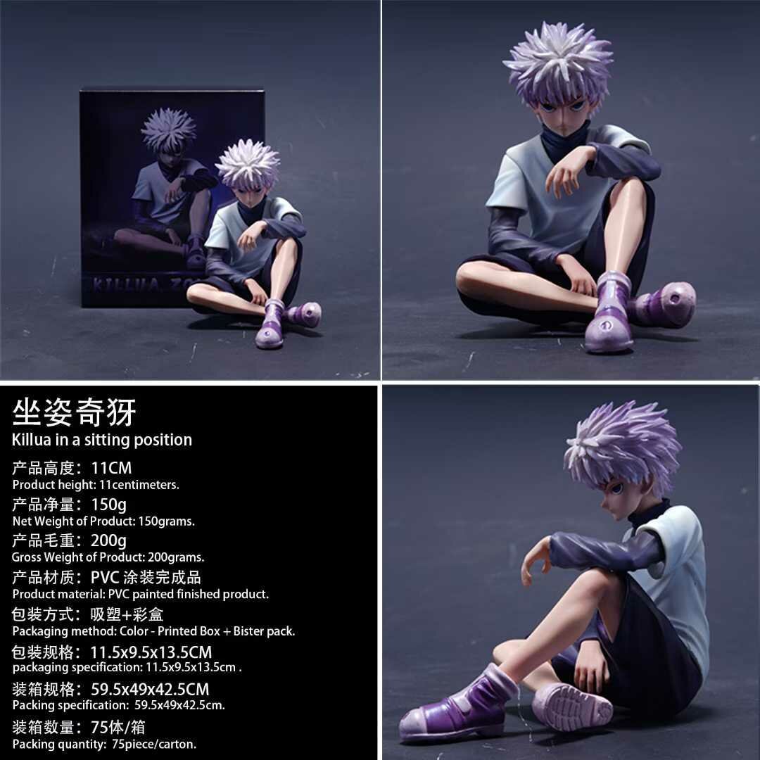 Товары по аниме Hunter x Hunter, статуэтка Киллуа и Гона в сидячей позе, фигурка GK, 2D украшение для рабочего стола, модная игрушечная модель.