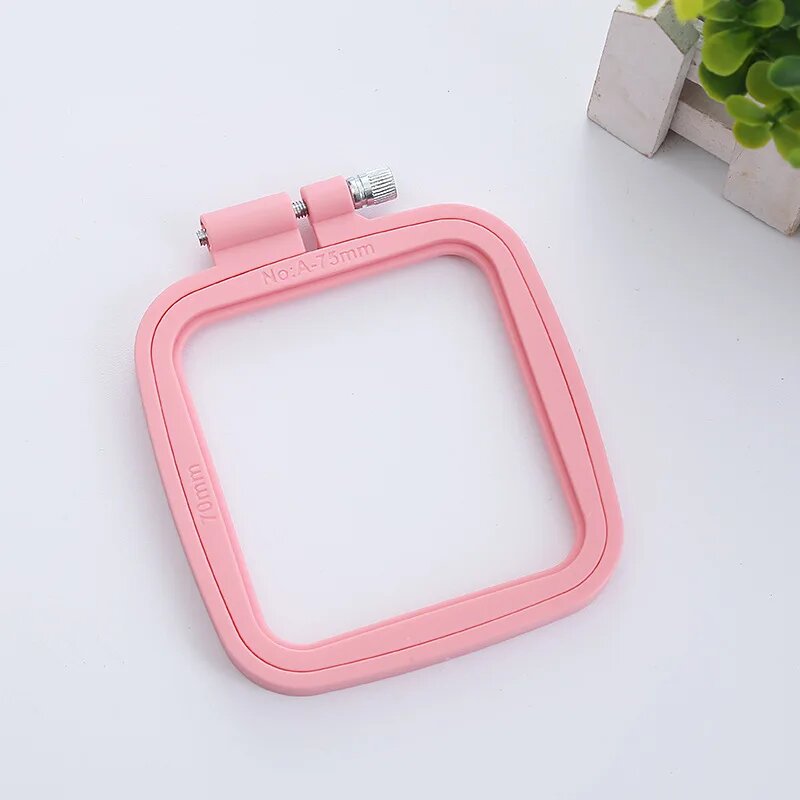 Пластиковые пяльцы для вышивания Розовый, 7x7.5cm