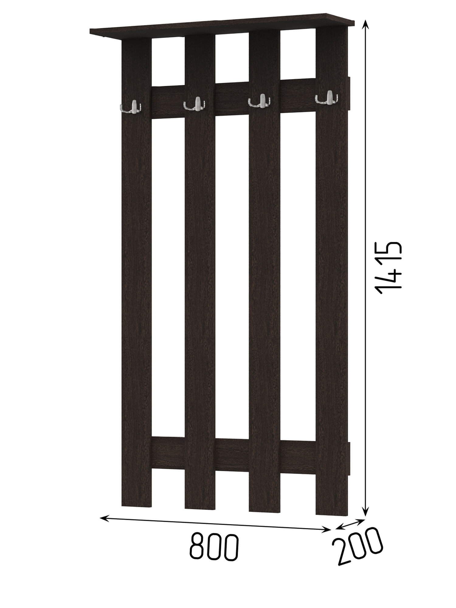Вешалка для прихожей ВШ-201 Машенька ЛДСП (800*1420*150) цвет венге Стендмебель