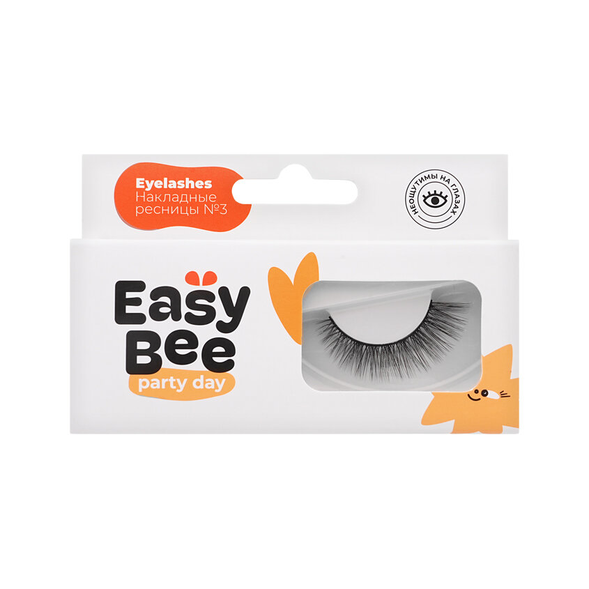 Накладные ресницы EASYBEE PARTY DAY EYELASHES №03 черные