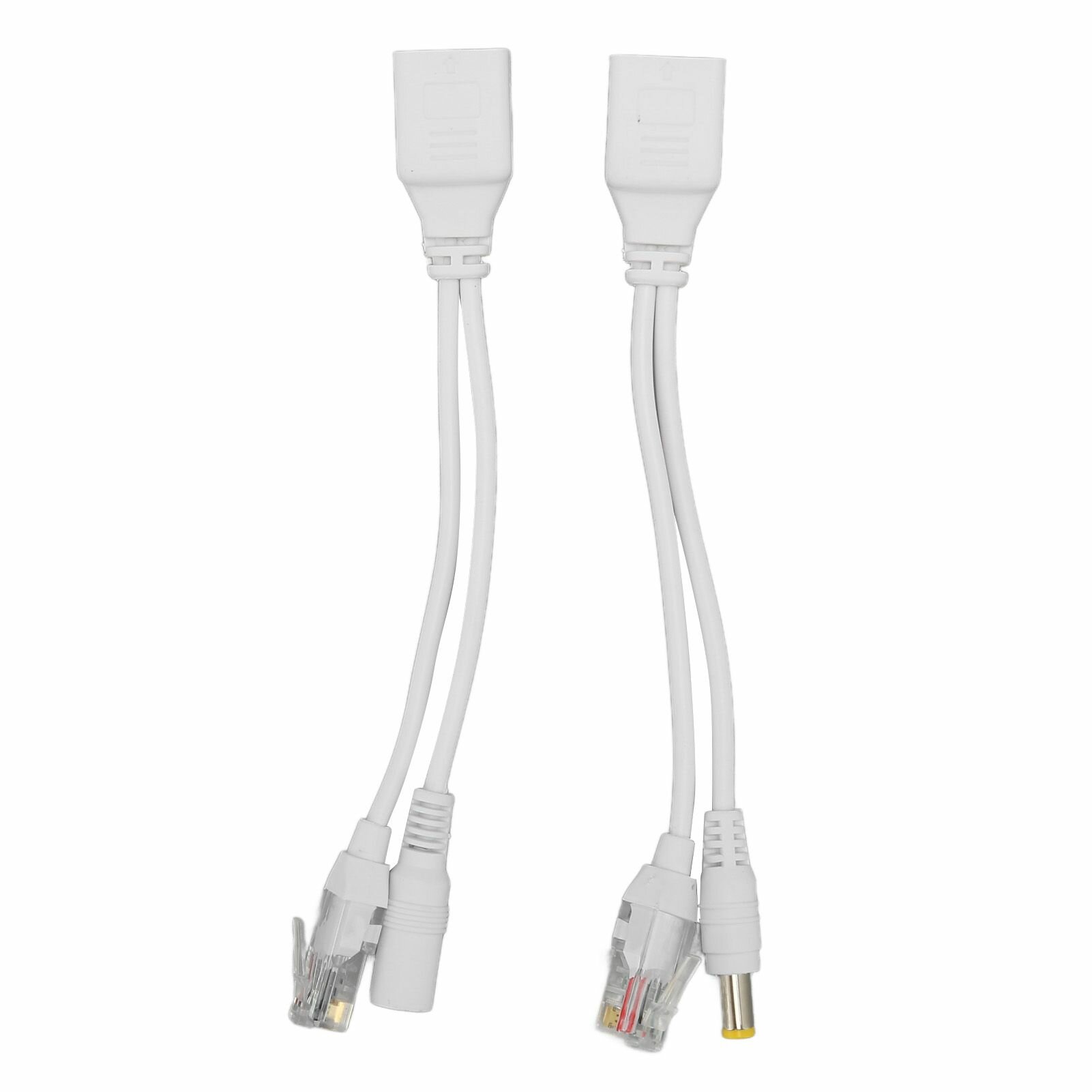 12 В адаптер-сплиттер POE, стабильный, простой в установке, Plug and Play, водонепроницаемый адаптер-сплиттер POE, мужской и женский для IP-камеры, белый