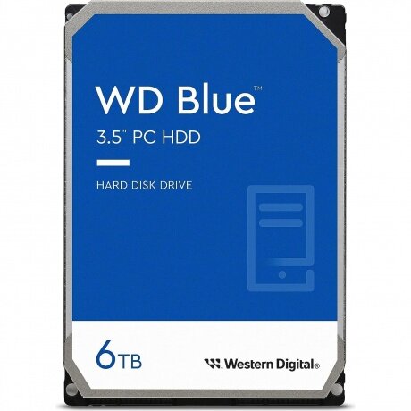 Жесткий диск WD 3,5" WD60EZAX Blue 6ТБ 5400RPM 256MB (SATA III)