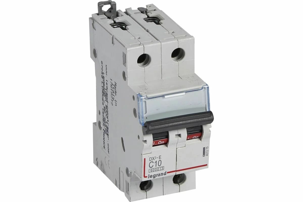Автоматический выключатель Legrand DX3-E C10 2П 6000/6kA 407275