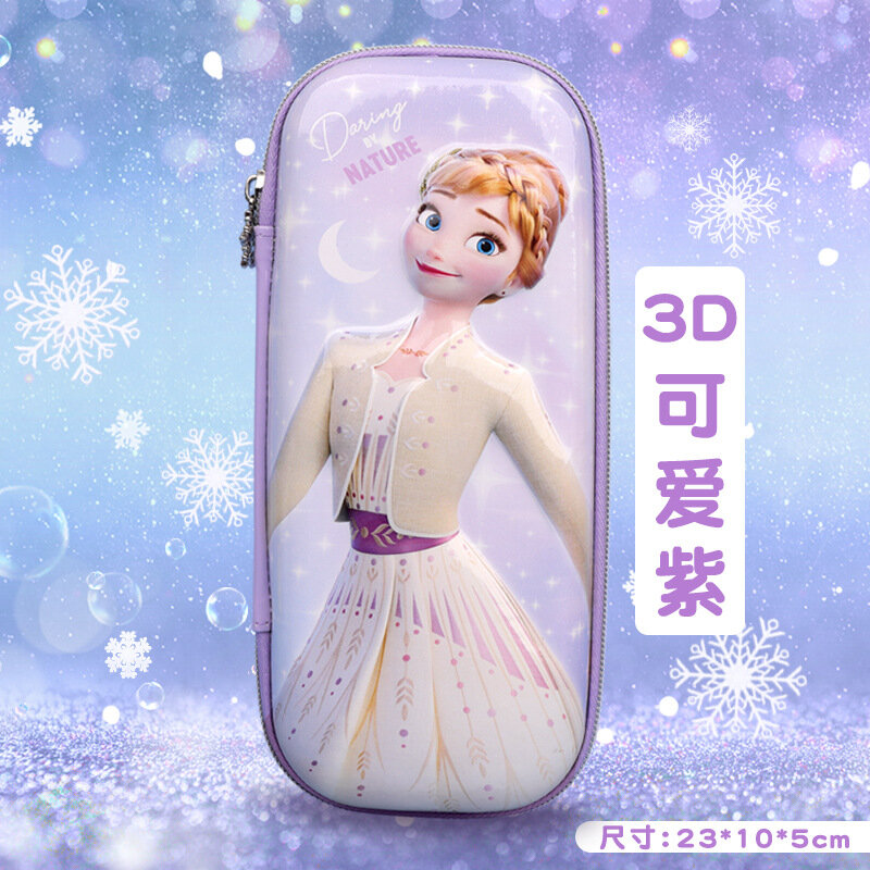 Коробка для канцелярии Frozen Quicksand, многофункциональная пластиковая автоматическая коробка для карандашей, двухслойная новая коробка для карандашей Эльзы, коробка для карандашей принцессы