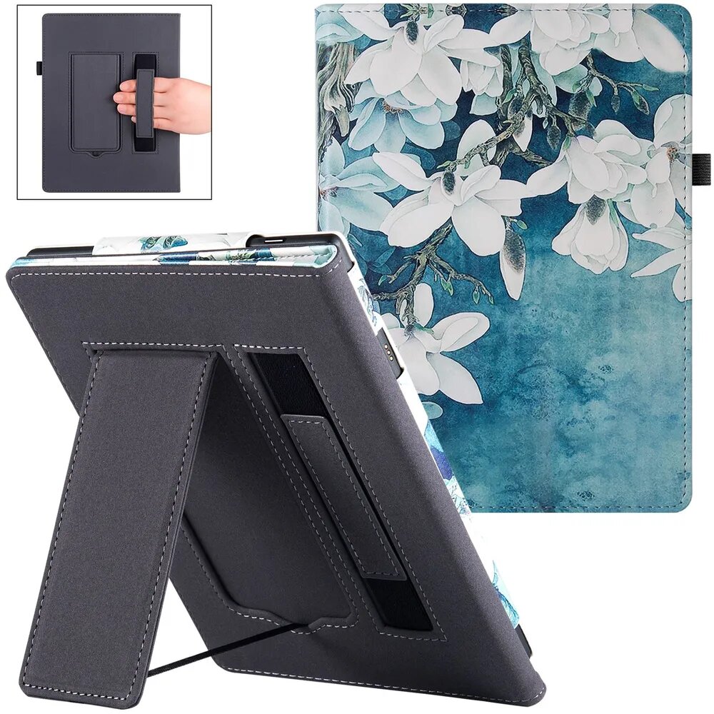 BOZHUORUI Чехол-подставка для 7.8" Boox Faraday/Boox Edison Tablet, легкий чехол из искусственной кожи с ремешком для рук и автоматическим сном/пробуждением