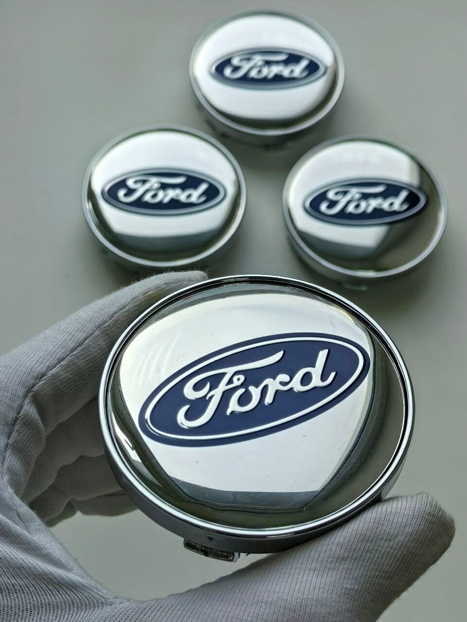 Колпачки Ford 60*56 мм заглушки логотип на диски Форд, 4 шт.
