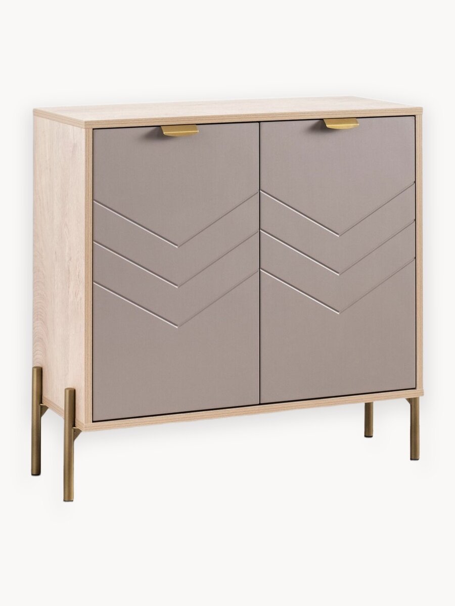 Комод для вещей с дверцами, 79х34х76 см, Венеция 16.229.02 Дуб Эндгрейн элегантный, Веллюто Капучино