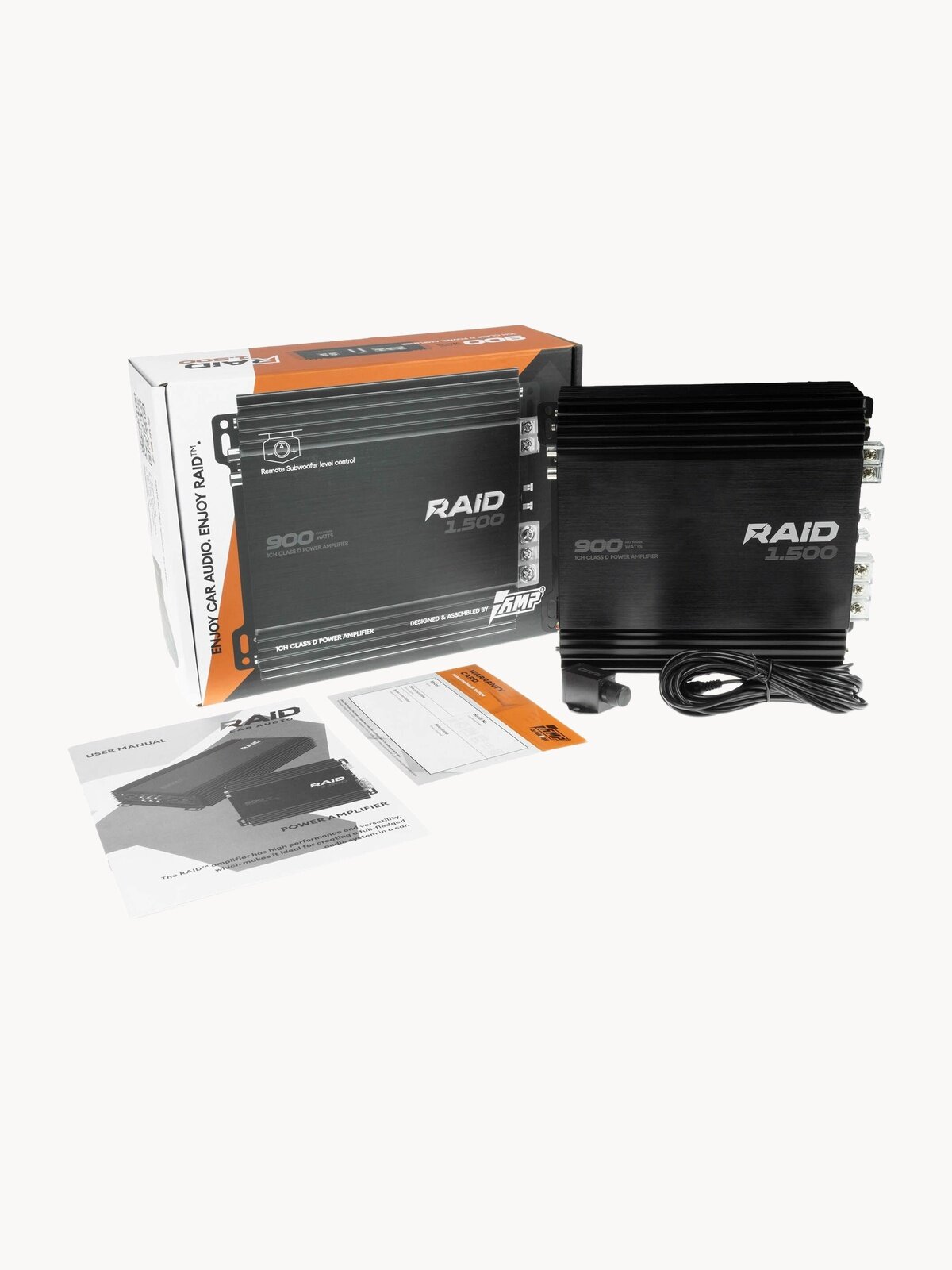 Усилитель для авто AMP RAID 1.500, компактный моноблок класса D, 900 Вт