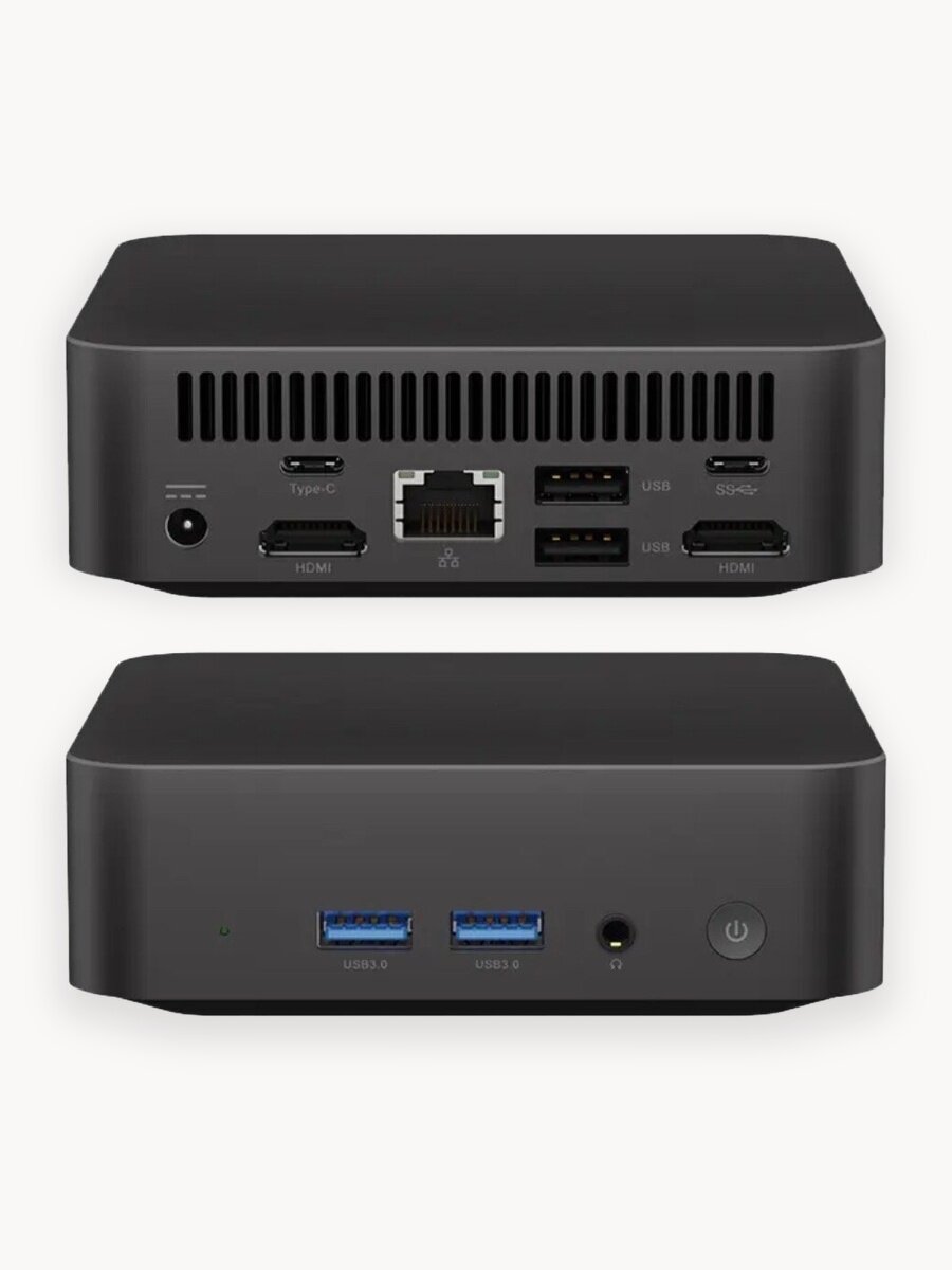 Мини-ПК Intel N200, 16ГБ ОЗУ, Windows 11, SSD 512ГБ, 4 ядра, чёрный
