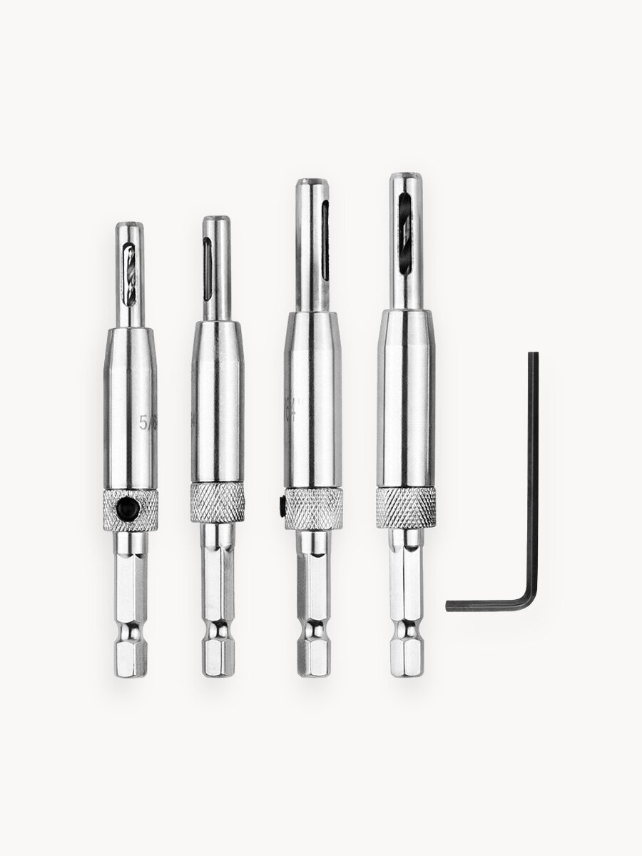 Набор самоцентрирующихся сверл для дверных и оконных петель с шестигранным хвостовиком для шуруповерта, дрели