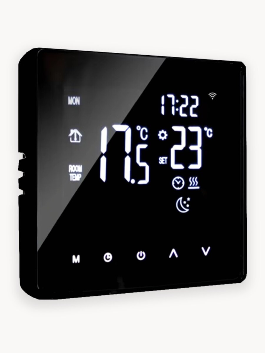 Умный электронный программируемый терморегулятор Теплокварц WI FI EF4LR черный