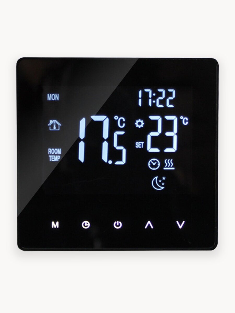 Умный WIFI Терморегулятор тёплого пола для дома, теплый пол электрический, Совместим с Алисой, Smart life Tuya, цвет черный