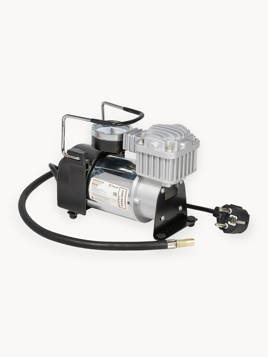 Компрессор автомобильный от сети 220 вольт (35 л мин) с манометром и сумкой, AIRLINE