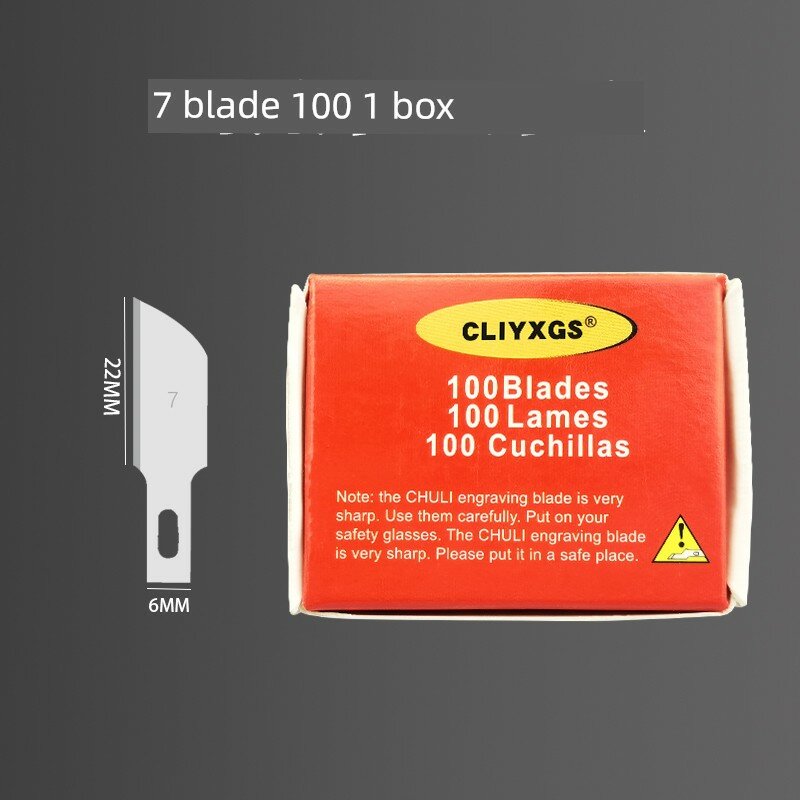 Craftly 7# Красная Коробка Набор из 100 Лезвий - Пластиковый Инструмент для Бумаги