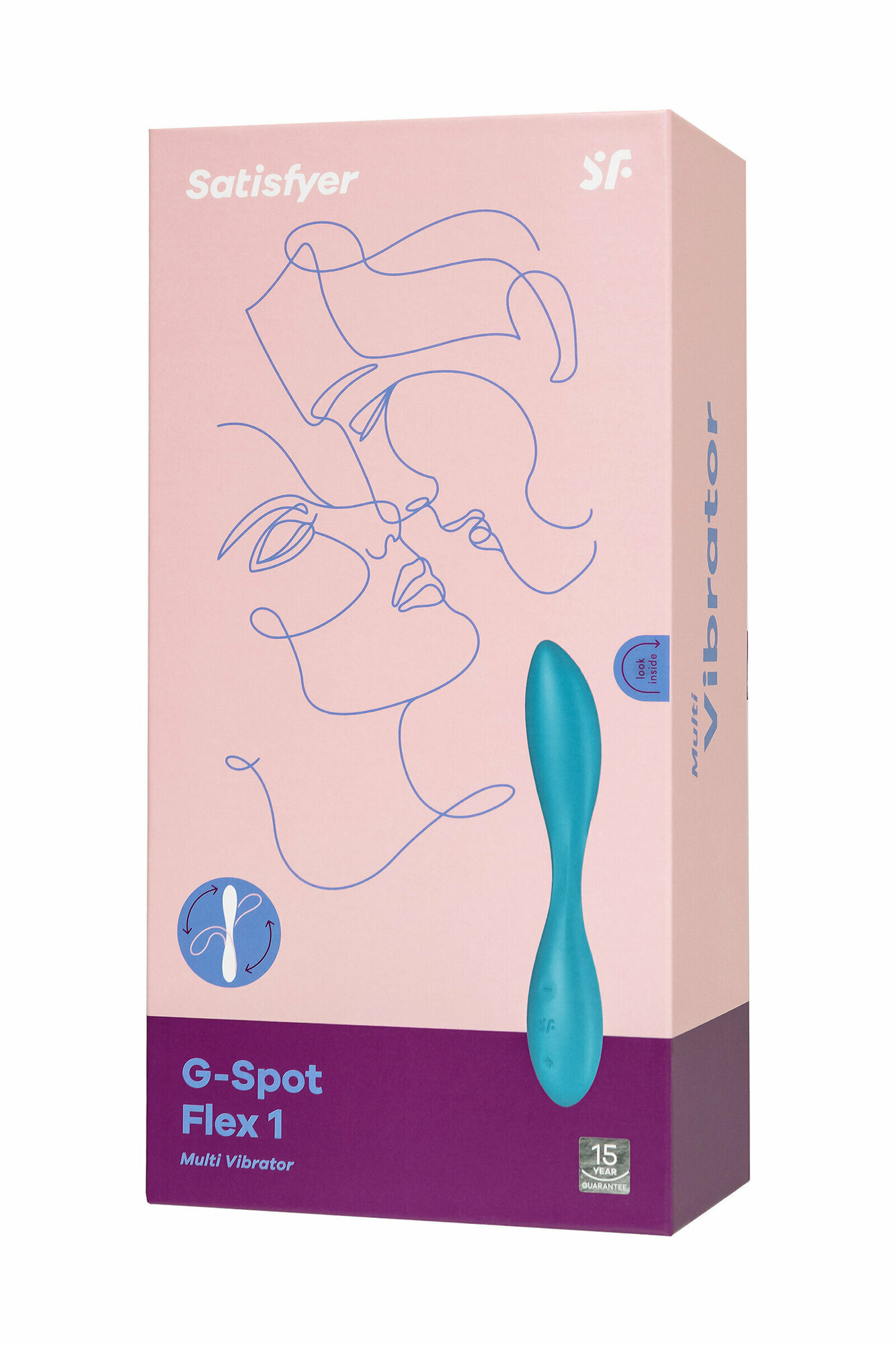 Вагинально-клиторальный вибратор с фиксацией формы Satisfyer G-Spot Flex 1, бирюзовый
