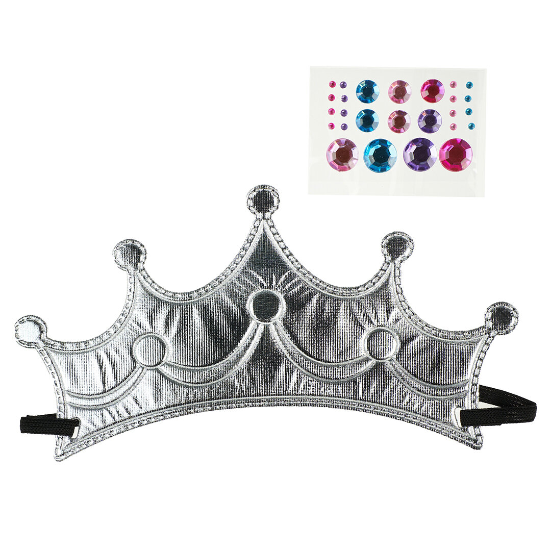 Корона тканевая, Принцесса, Укрась ее сама, Серебро, 20,5x11