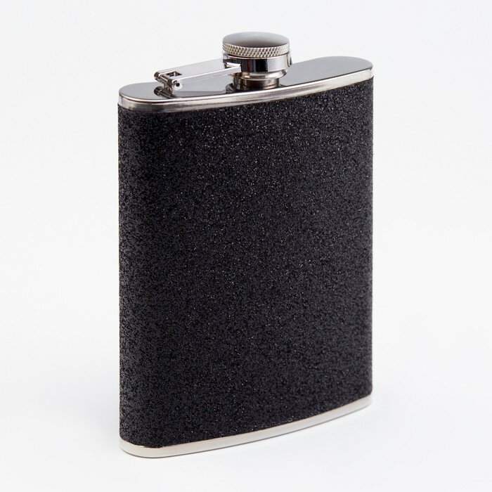 Фляжка Мастер К, 240 мл, подарочная, 8 oz, нержавеющая сталь, чёрная