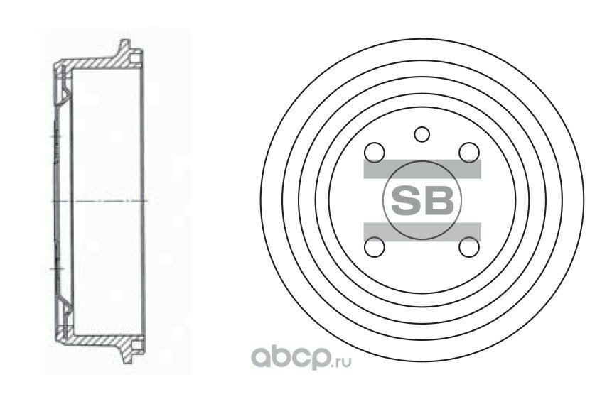 Барабан тормозной daewoo espero/lanos/nexia/nubira/opel ascona b/c sangsin brake sd3034