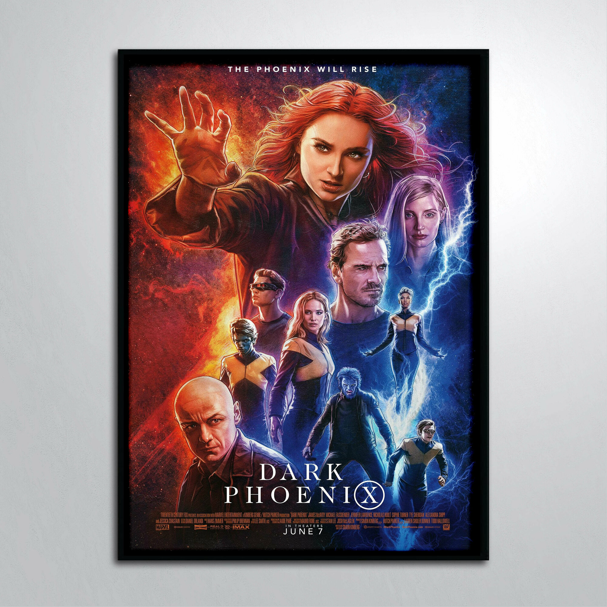 Постер без рамы/Люди Икс Тёмный Феникс Рисунок Dark Phoenix