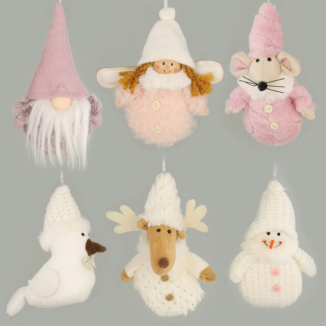 Набор елочных игрушек Christmas Motife 14-18 см, 6 шт, подвеска, Kaemingk, 522610-набор