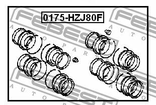 Ремкомплект суппорта тормозного переднего (TOYOTA LAND CRUISER 80 FZJ80 / HDJ81 / HZJ80 1990-2001), 0175HZJ80F FEBEST 0175-HZJ80F