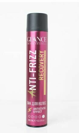 Glance Professional Лак для волос Anti-Frizz Recovery, 400мл