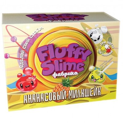 Набор для опытов и экспериментов. Юный химик Флаффи-слайм фабрика Ананасовый милкшейк