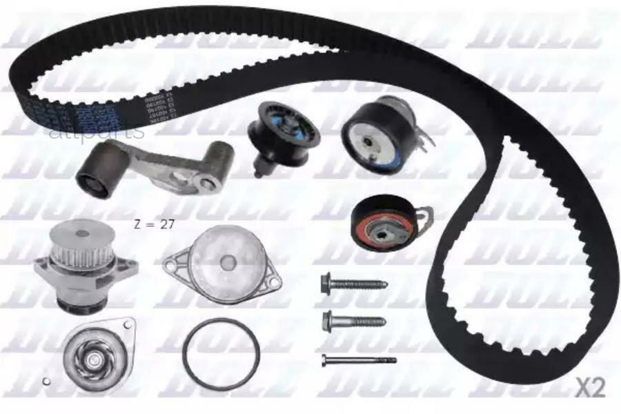 DOLZ KD051 Комплект ГРМ с водяной помпой (помпа ремень 4 ролика комплект крепежа) VW BORA 1.6