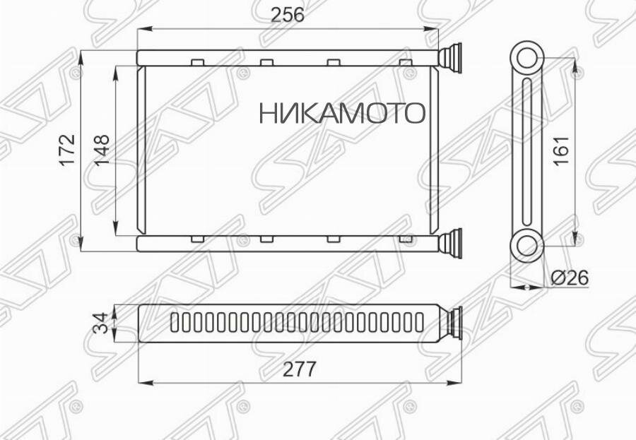 Радиатор отопителя салона BMW 1-Series 04-12 / 3-Series 05-14 Sat арт. ST-BM90-395-0