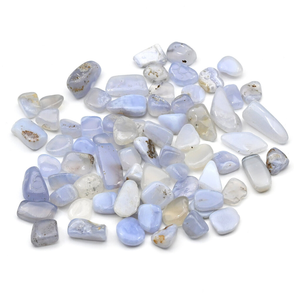 Агат голубой-Сапфирин галтовка фракция 15-20мм, упаковка 100г .