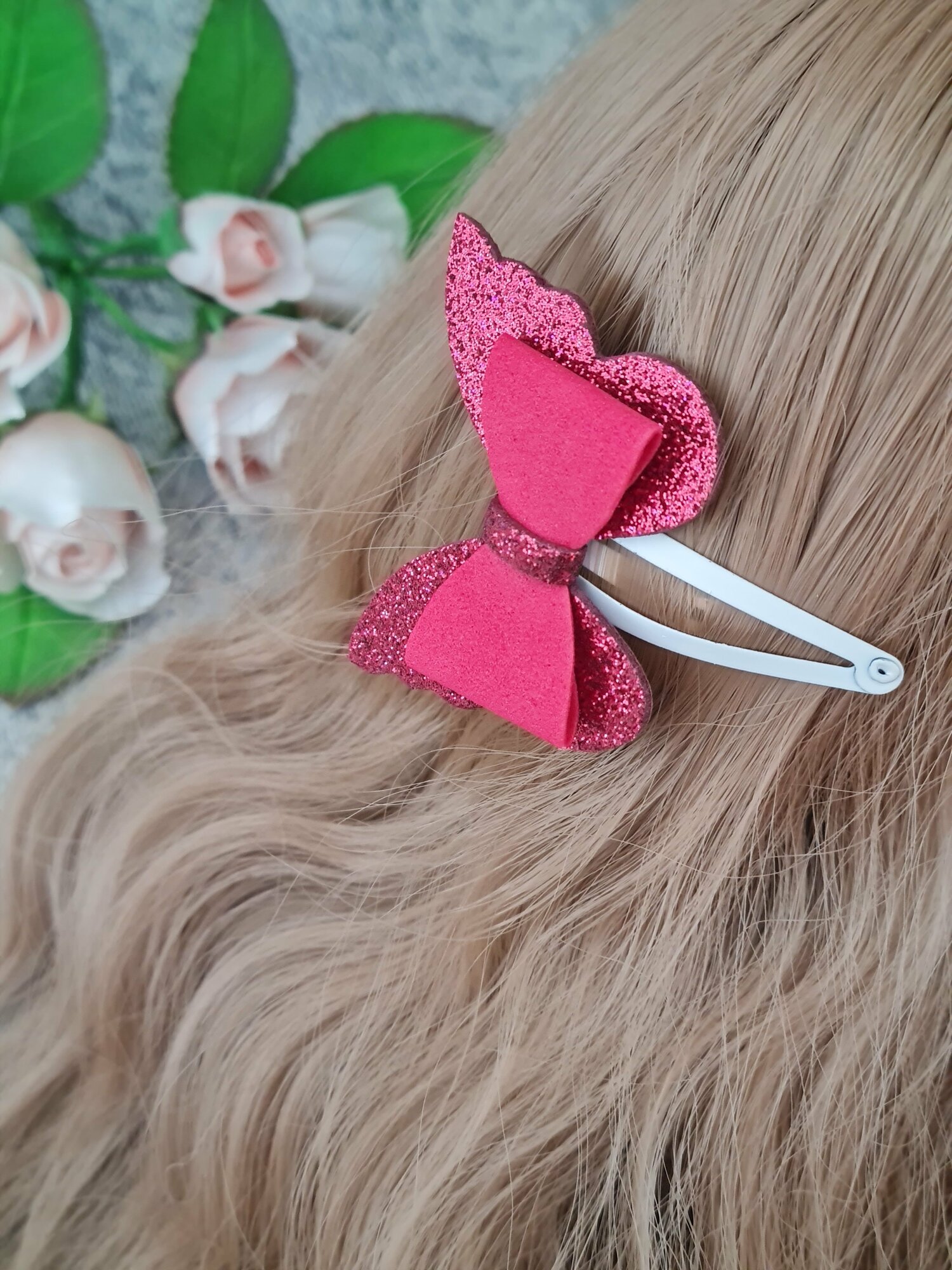 Заколка для волос "Бабочка"красная